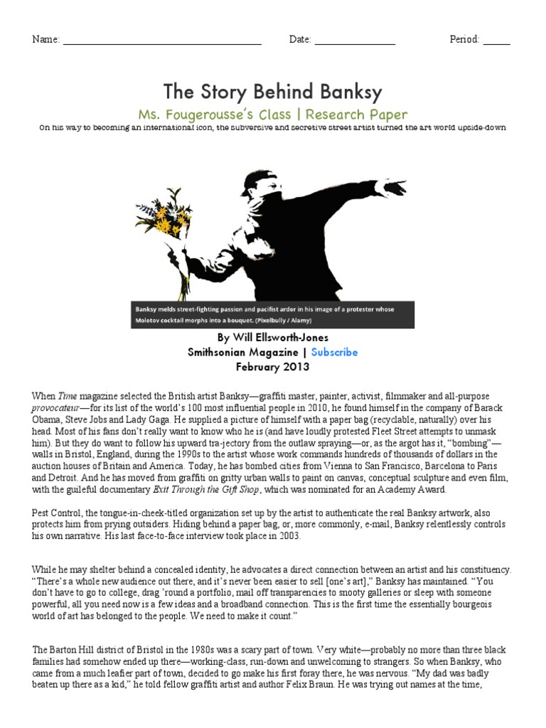 The Story Behind Banksy | PDF | Graffiti | Street Art