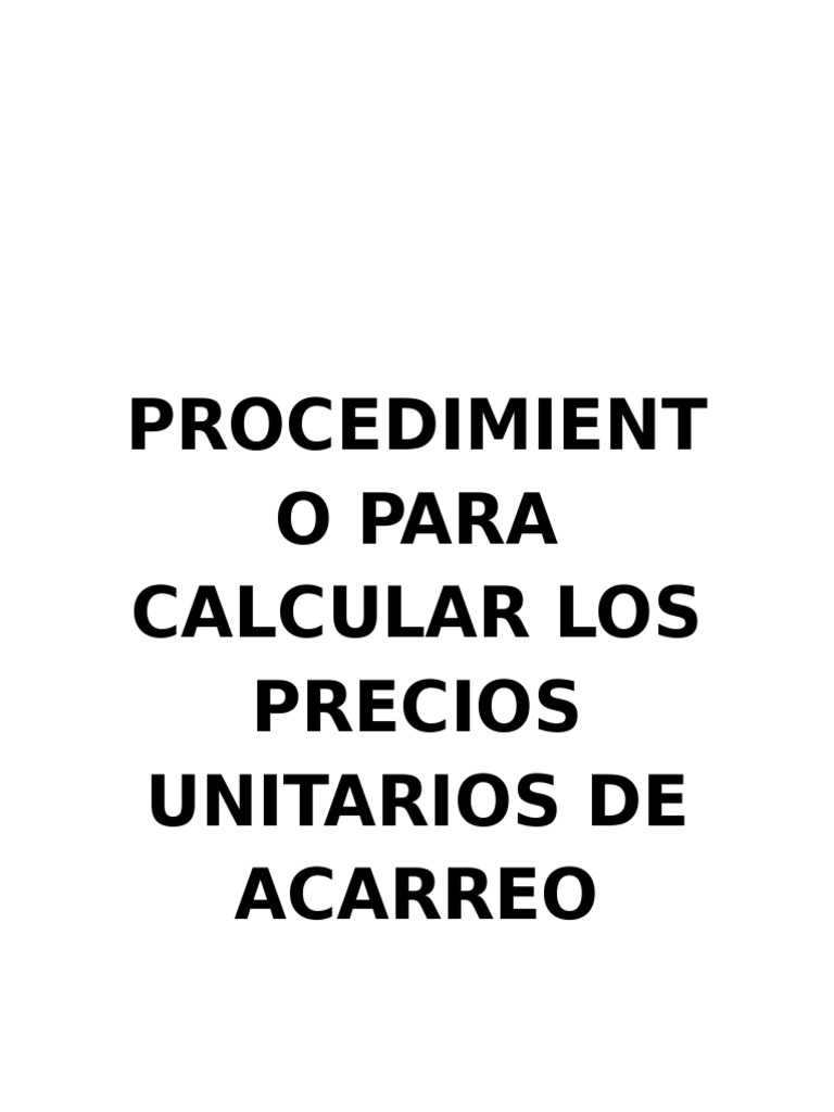 Calculo de PU de Acarreo | PDF | Archivo de computadora | Microsoft Excel