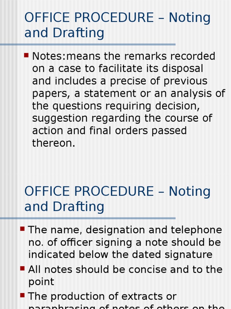 Noting and Drafting | PDF | Confirmation | Conversation