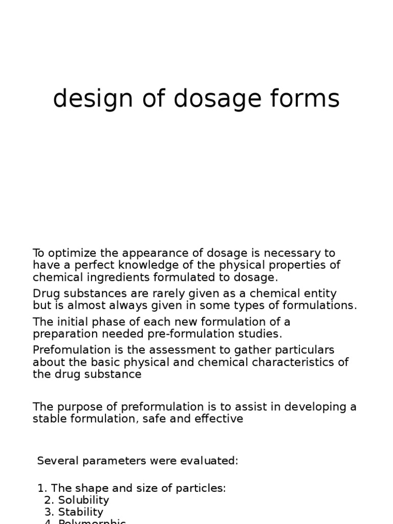 Design of Dosage Forms | PDF | Solubility | Pharmaceutical Formulation
