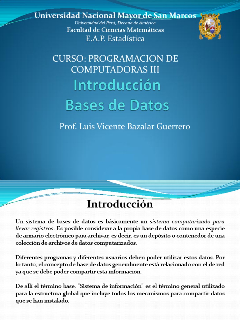 Introducción Base de Datos