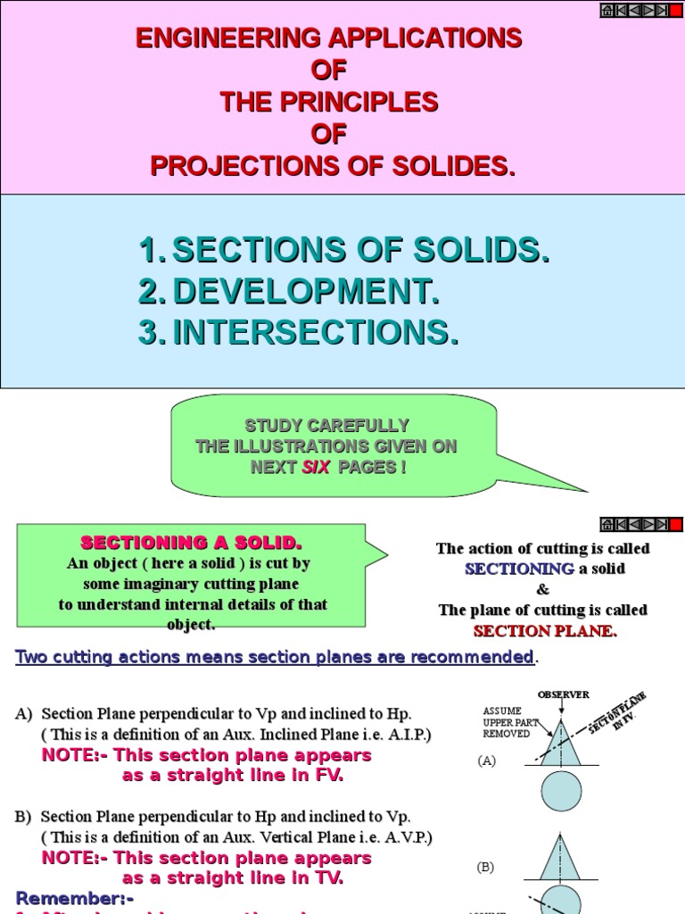 Sections of Solids. 2. Development. 3. Intersections | PDF | Line ...