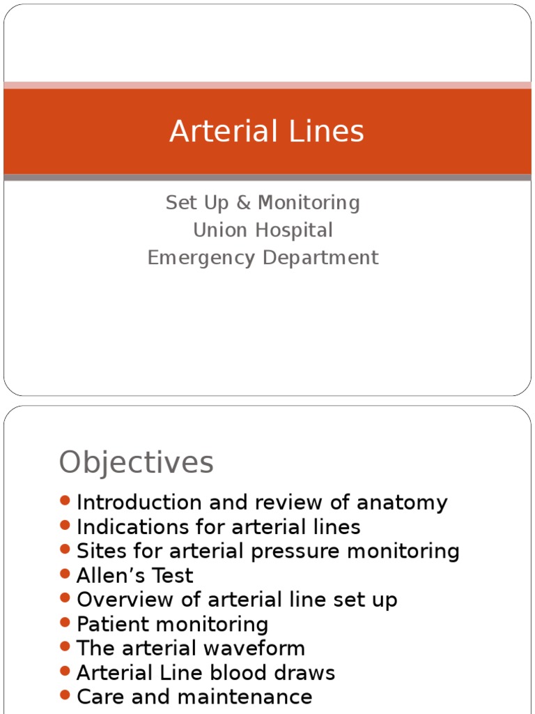 Arterial Line Set Up