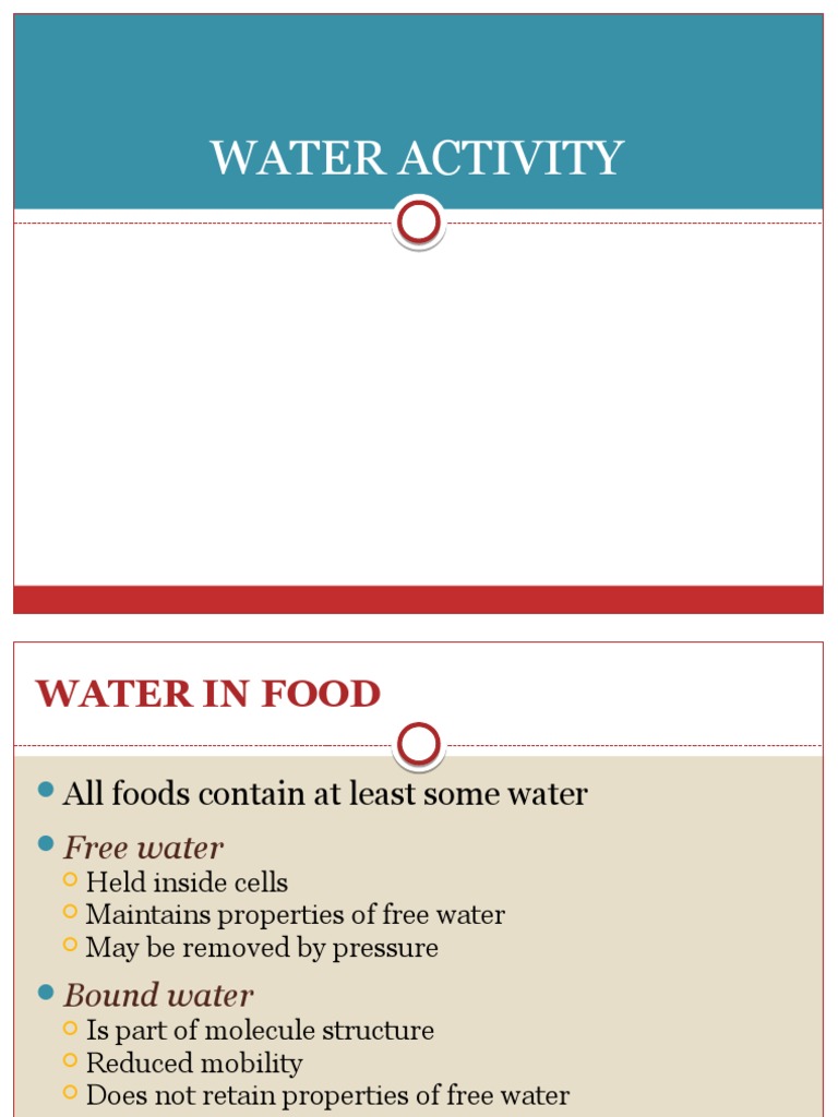 Water Activity | PDF | Physical Chemistry | Water