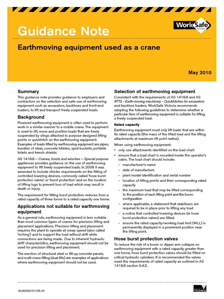 Earthmoving Equipment Used As A Crane | PDF | Loader (Equipment ...