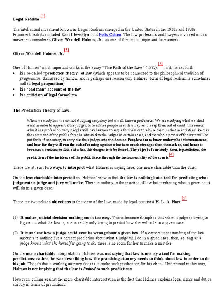 Legal Realism (Holmes) | PDF | Philosophical Theories | Epistemology