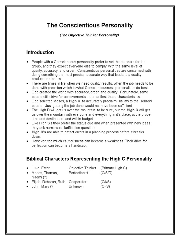 The Conscientious Personality | PDF | Intellectual Giftedness ...