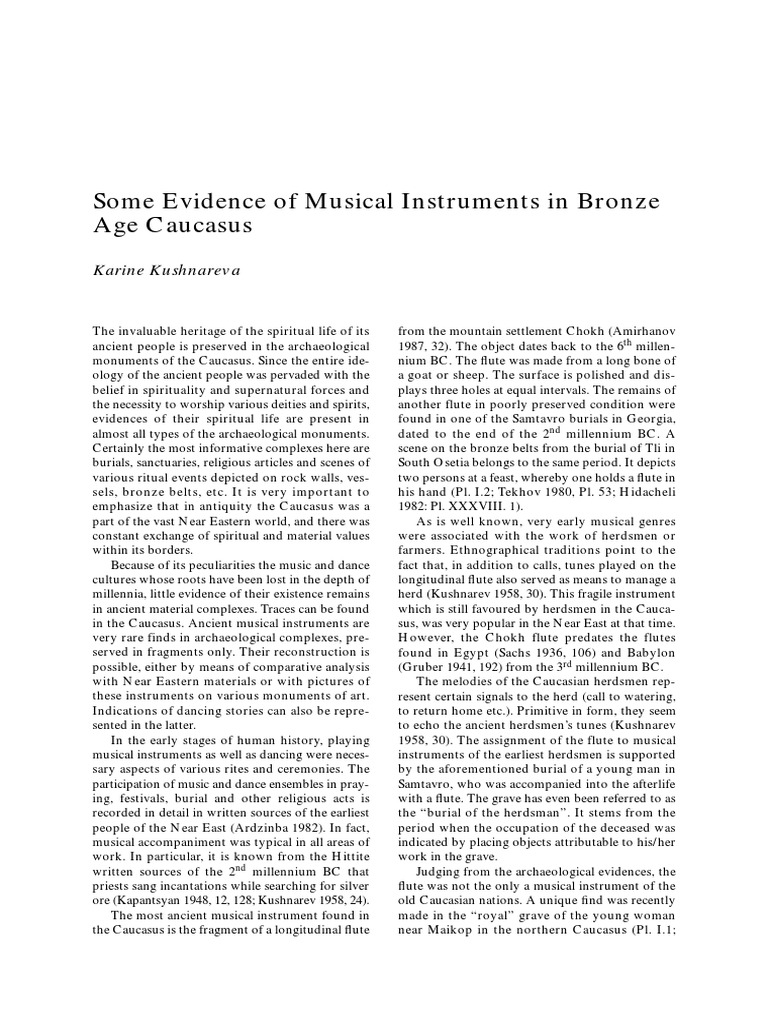 Evidence of Musical Instruments and Ritual Music in Bronze Age Caucasus ...