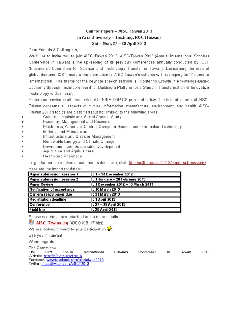 Call For Papers | PDF