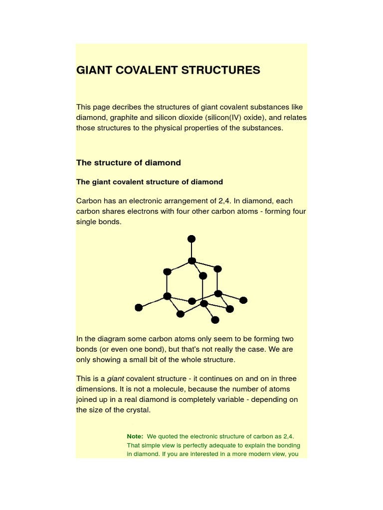 Giant Covalent Structures | Chemical Bond | Covalent Bond