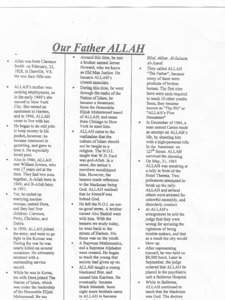 Our Father Allah | PDF | The United States | Violence