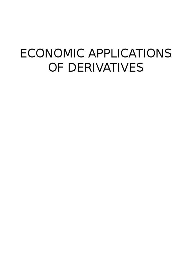 Economic Applications of Derivatives | PDF