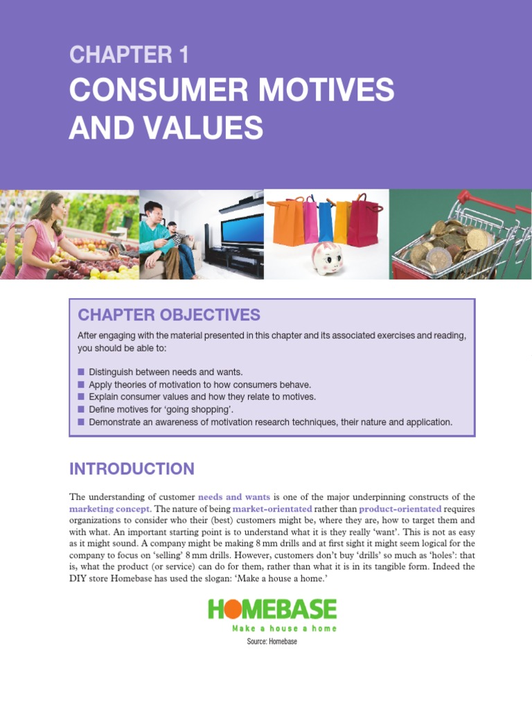 Consumer Behaviour, 2nd Edition - Chapter 1 | PDF | Id | Motivation