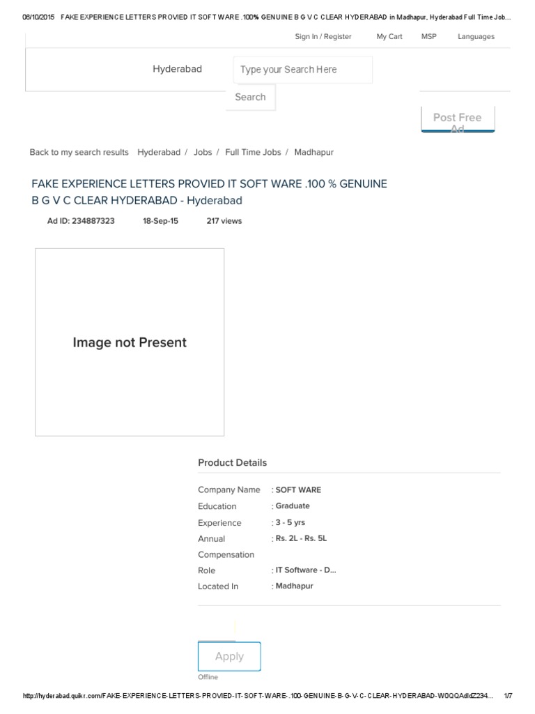 Fake Experience Letters Provied It Soft Ware | PDF | Classified ...