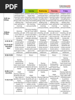 Wednesday Classroom Schedule and Tasks | PDF
