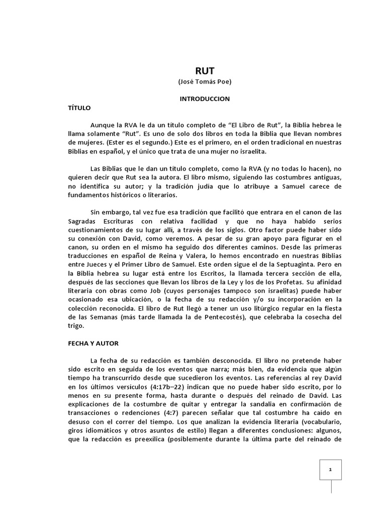 Rut | PDF | Libro de rut | Biblia