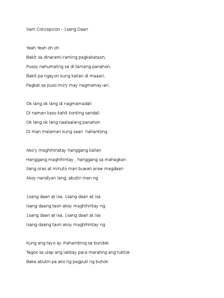 Sam Concepcion - Isang Daan | PDF