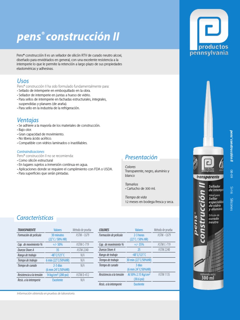 Ficha Tecnica Pens Construccion II.pdf | Aluminio | El hombre hace ...