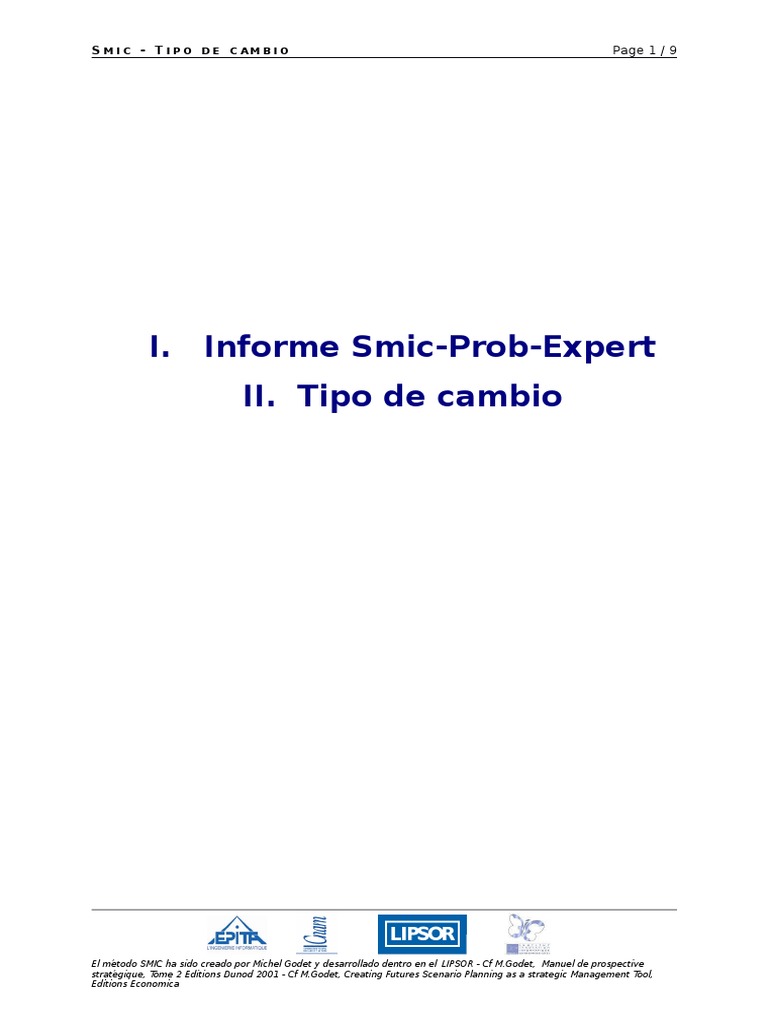 Informe Final Smic-Prob-Expert - Tipo de Cambio | PDF