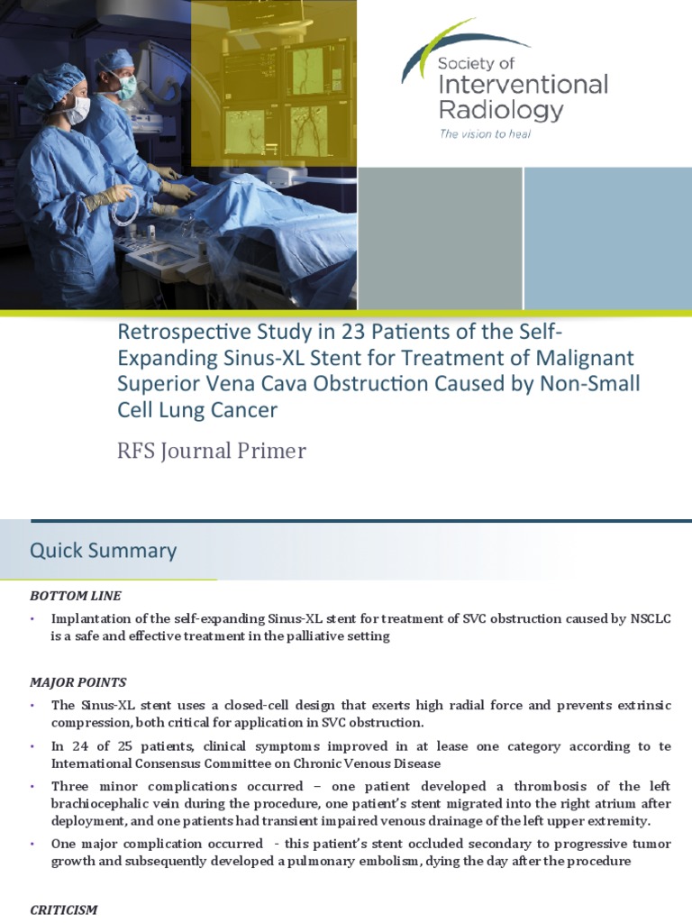 SVC Obstruction | PDF | Non Small Cell Lung Carcinoma | Thrombosis