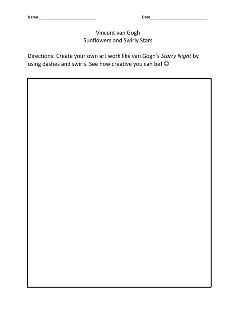 Vincent Van Gogh-Story Activities | PDF