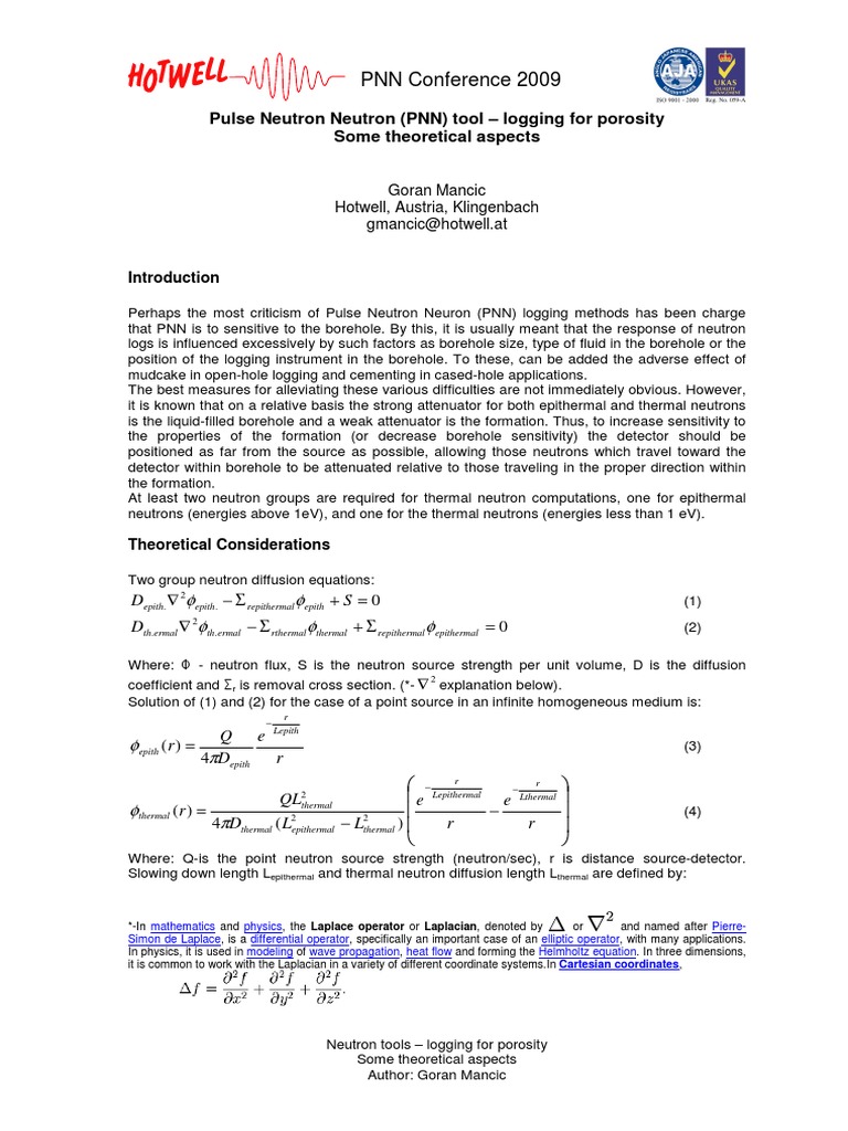 PNN Logging for Porosity Analysis | PDF | Physics | Physical Sciences