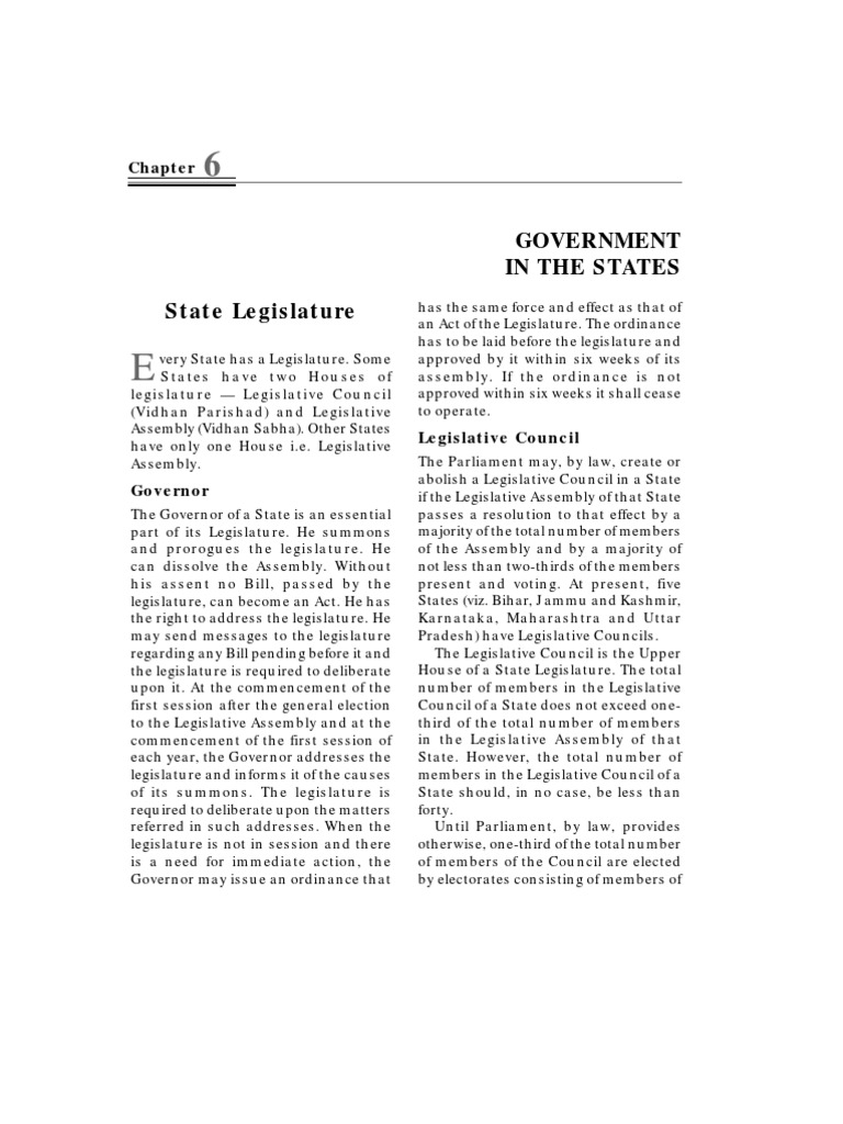 Government in The States State Legislature | PDF | Supreme Courts ...