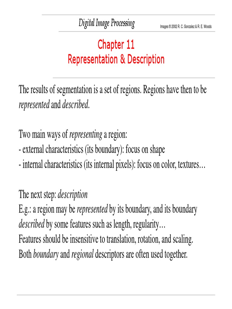 Chapter 11 Representation and Description | PDF | Shape | 2 D Computer ...