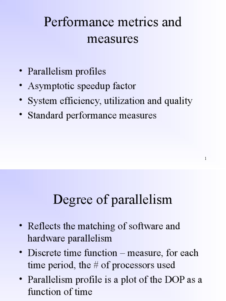 Performance Measures and Metrics | PDF | Parallel Computing ...