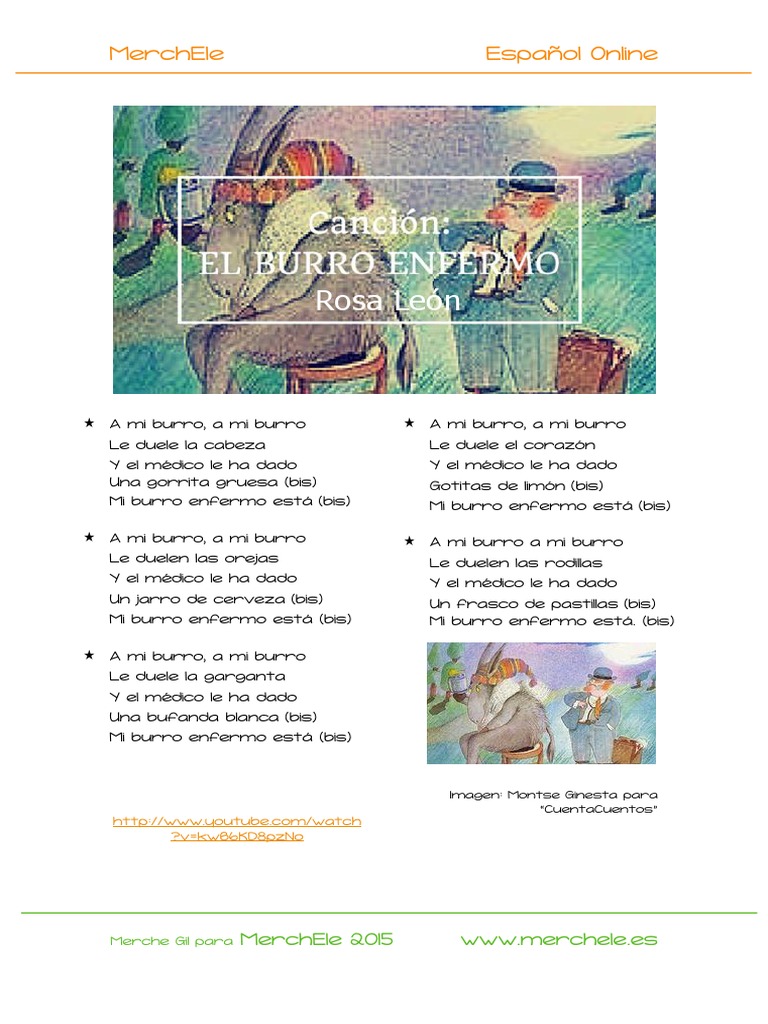 El Burro Enfermo (Canción de Rosa León) | PDF