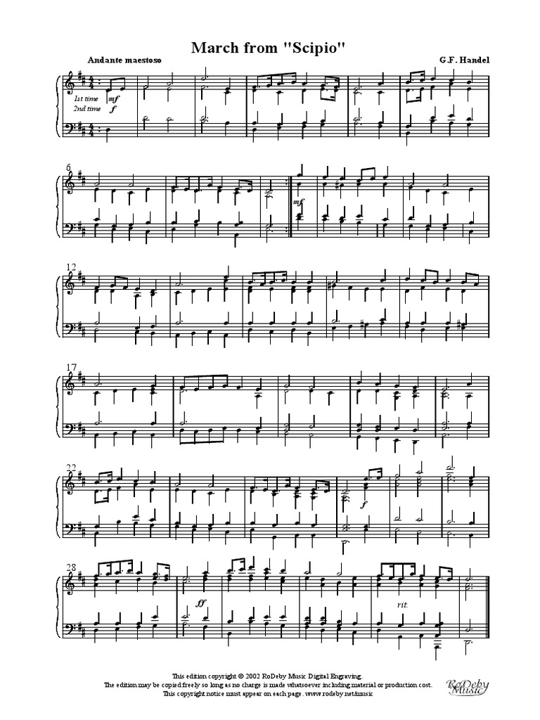 March Scipio Handel George Frederic | PDF