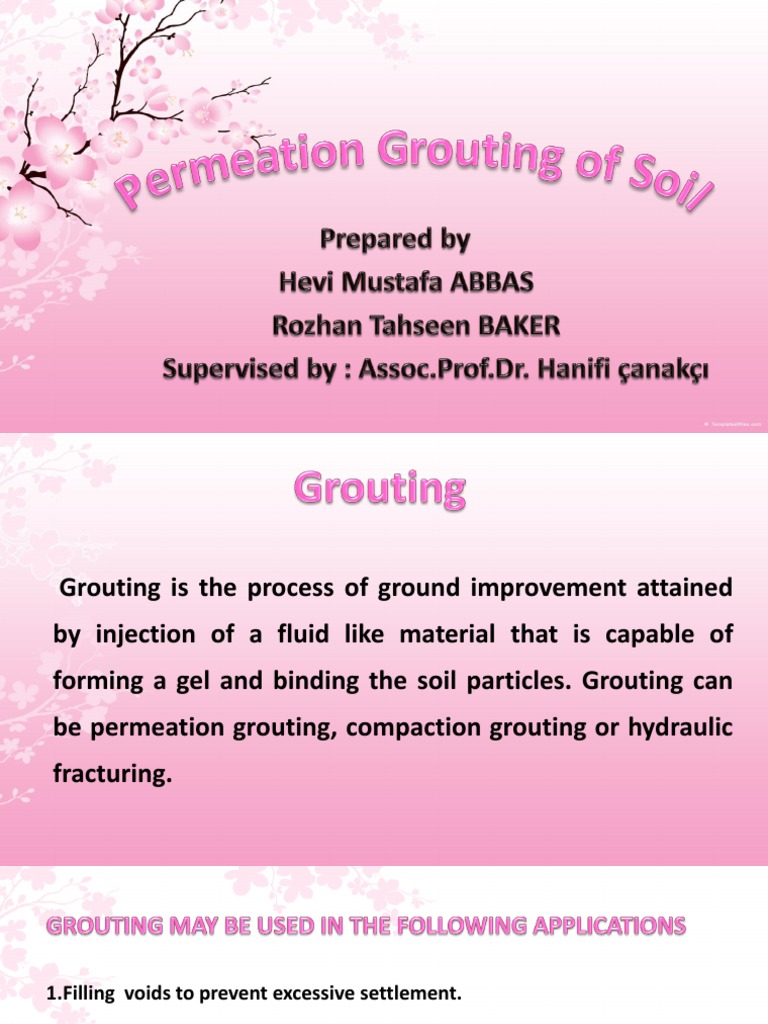 Presentation Permeation Grouting Prof - Dr. Hanifi | Download Free PDF | Deep Foundation | Soil