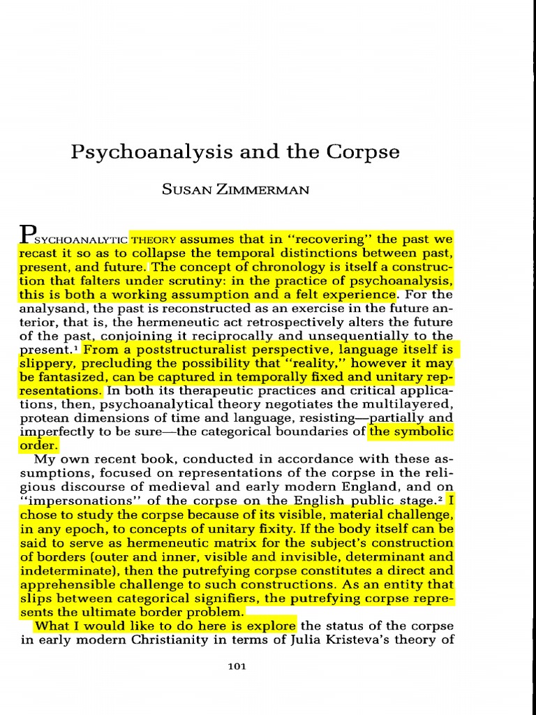 Psychoanalysis and the Corpse in Christianity | PDF | Religion And ...