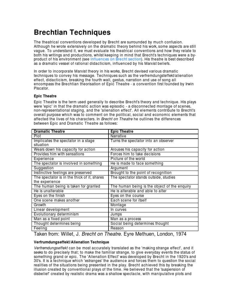 Brechtian Techniques Explained | PDF | Theatre | Science