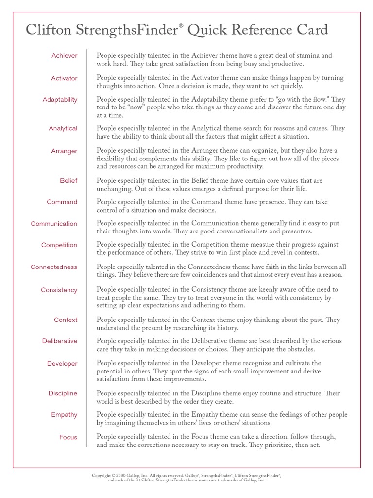 Theme Quick Reference Card | PDF | Contentment | Learning