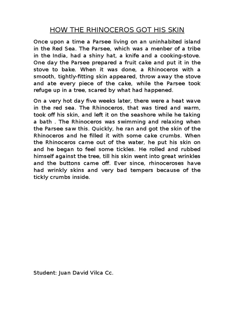 How The Rhinoceros Got His Skin | PDF