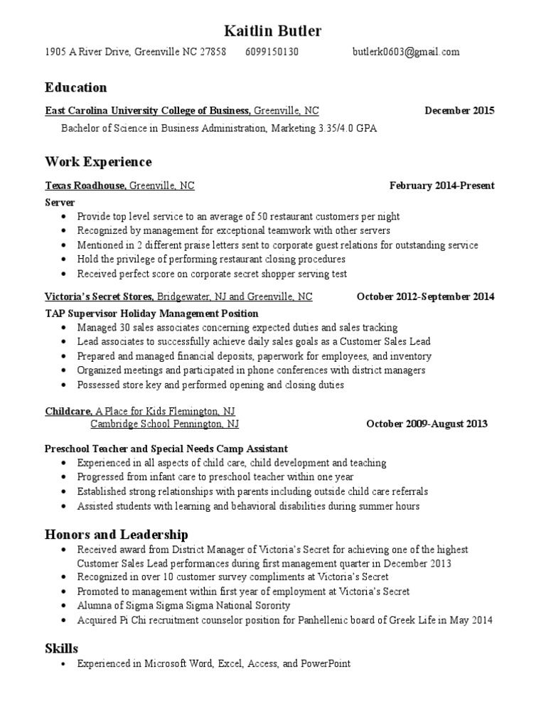 Kaitlin Butler Resume | PDF