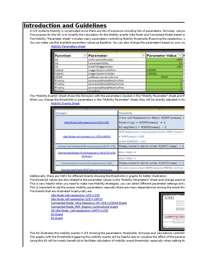 Calculator For LTE Mobility Events | PDF | 3 G | Measurement