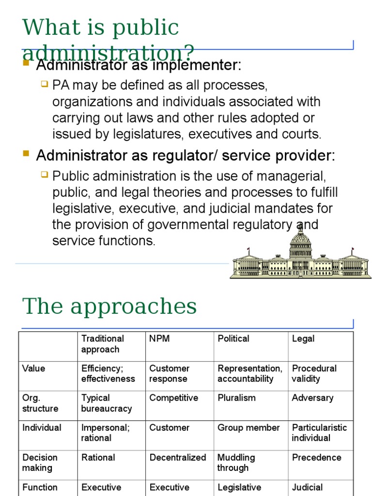 An Overview of Public Administration: Key Concepts, Approaches ...