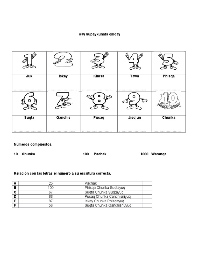 Números en Quechua | PDF
