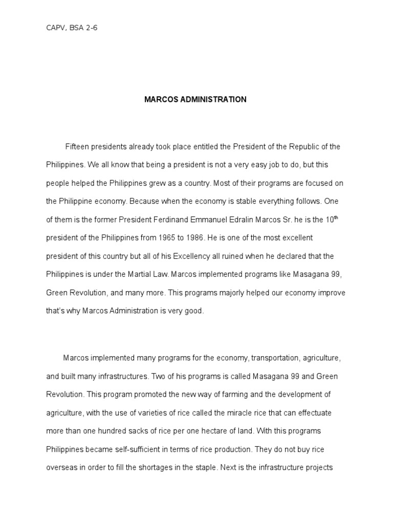 Marcos Administration | Economy Of The Philippines | Philippines