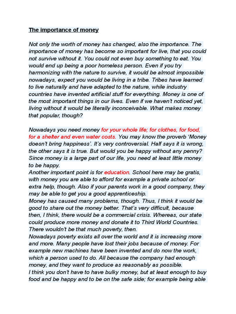 The Importance of Money | PDF | Money | Happiness