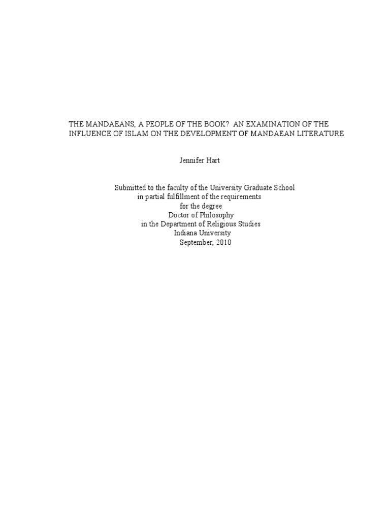 The Mandaeans, A People of The Book | PDF | Gnosticism | Religious Studies