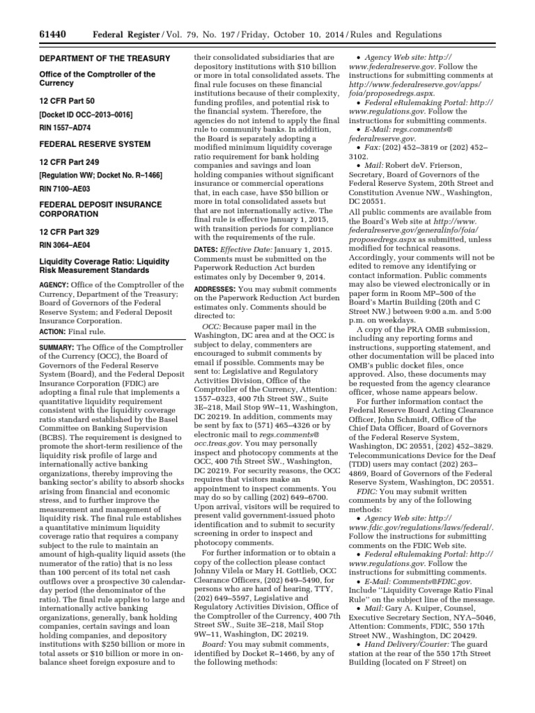 Liquidity Coverage Ratio | PDF | Basel Iii | Market Liquidity