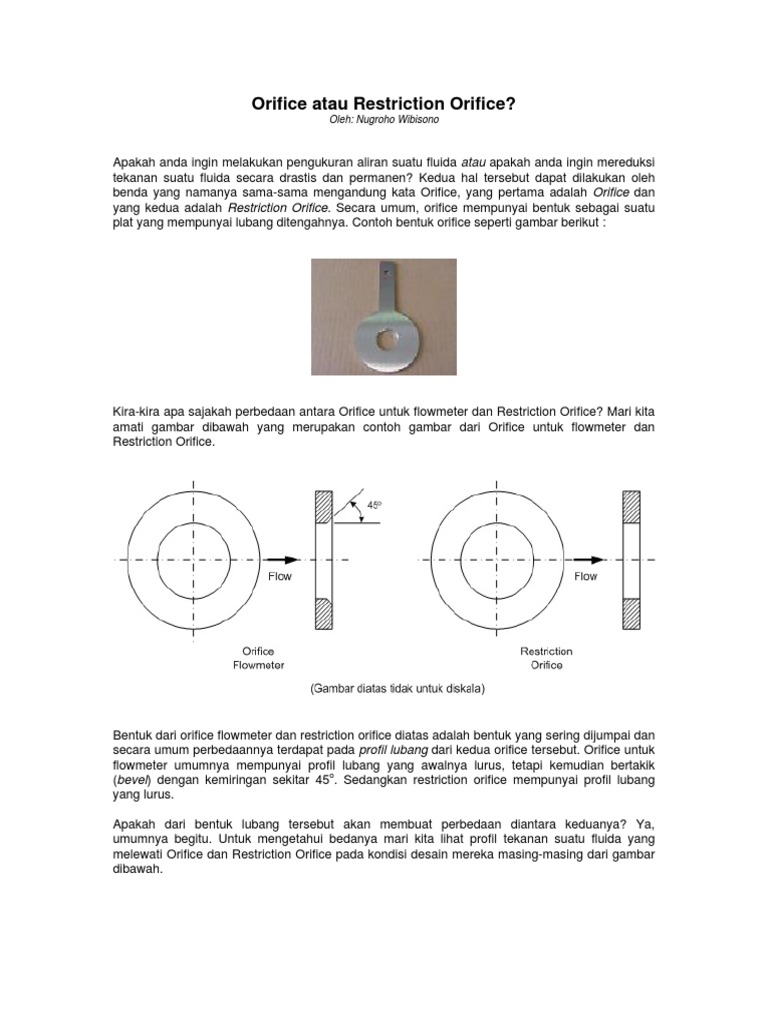 Orifice Atau Restriction Orifice | PDF