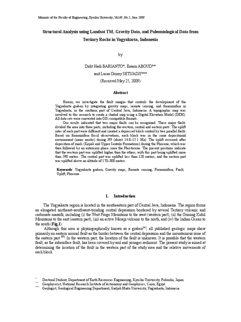 Structural Analysis of Yogyakarta Graben | PDF | Sedimentary Rock | Geology