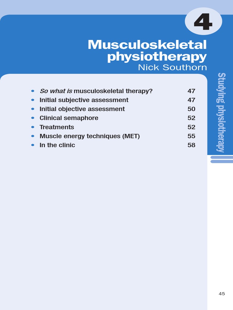 Musculoskeletal Physiotherapy Assessment Guide | PDF | Physical Therapy ...