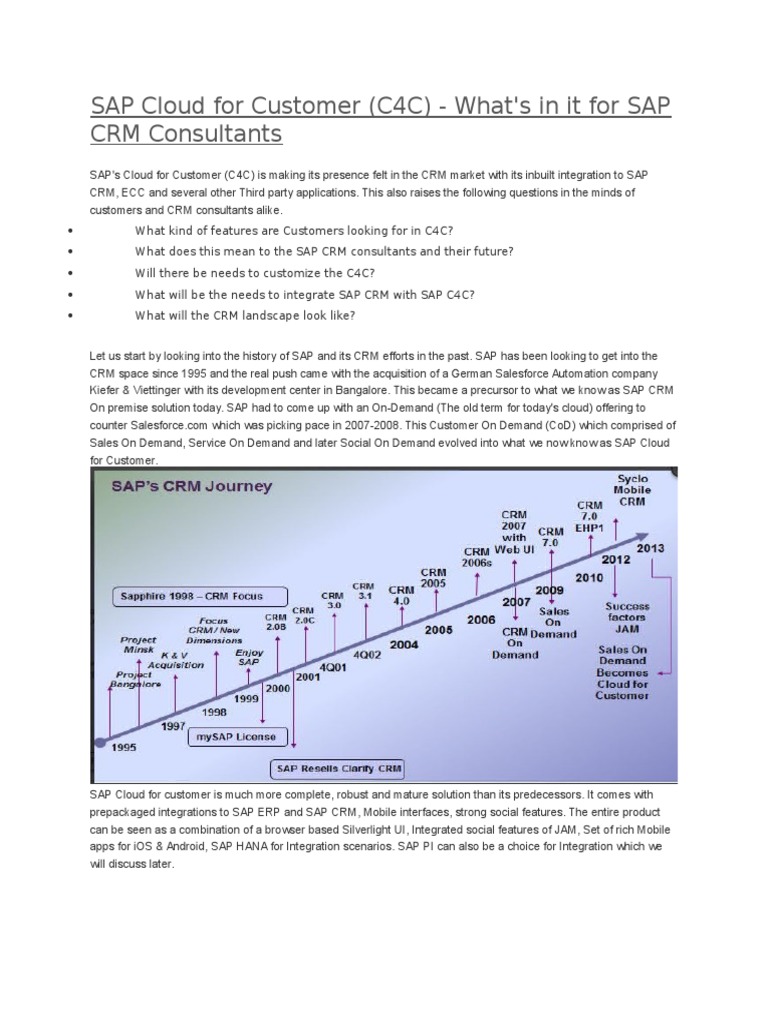 SAP Cloud For Customer - 1 | PDF | Customer Relationship Management ...
