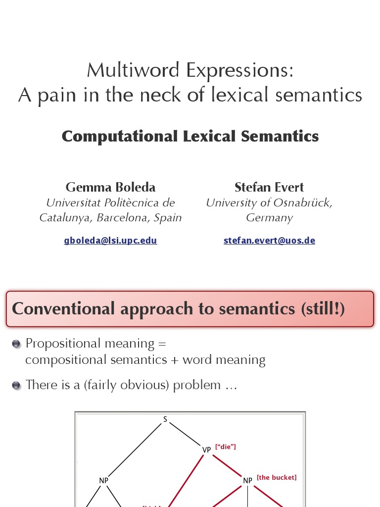 05 Multiword Expressions | PDF | Idiom | Semantics