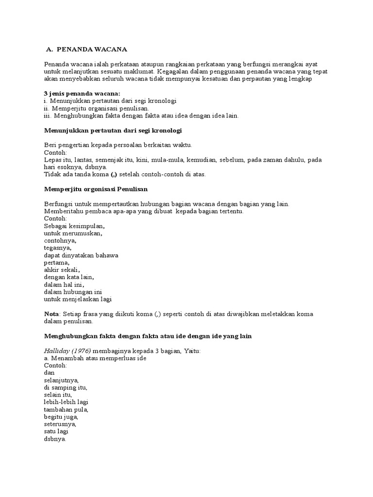 Panduan Lengkap Penanda Wacana dan Kata Ganti | PDF